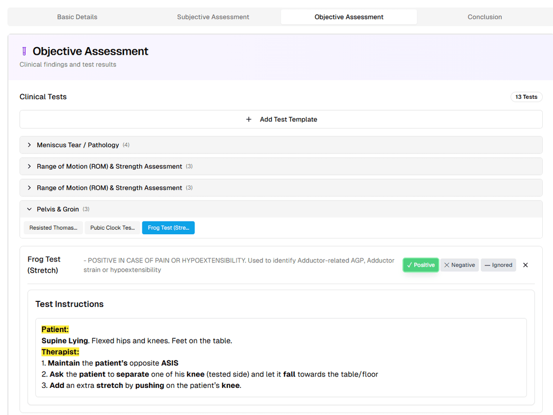 AssessPro - Professional Physiotherapy Assessment Platform